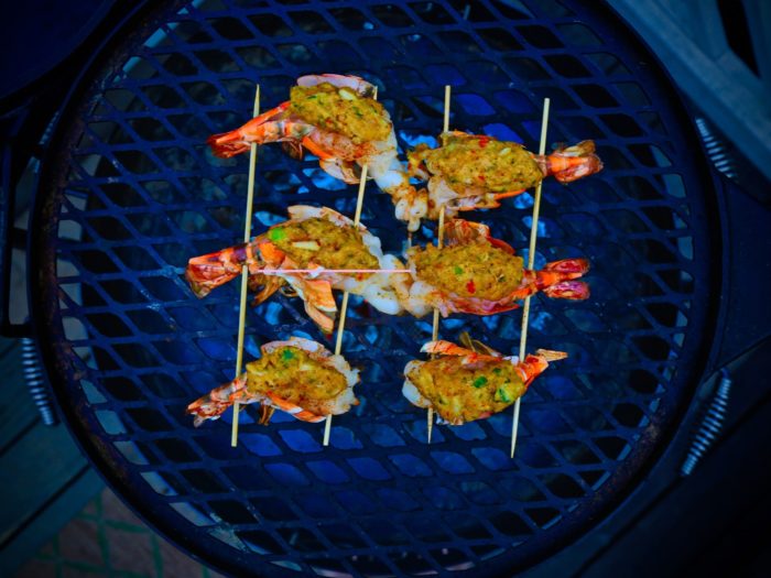Colossal Shrimp with Stuffed Crab Cake – KUDU Grills